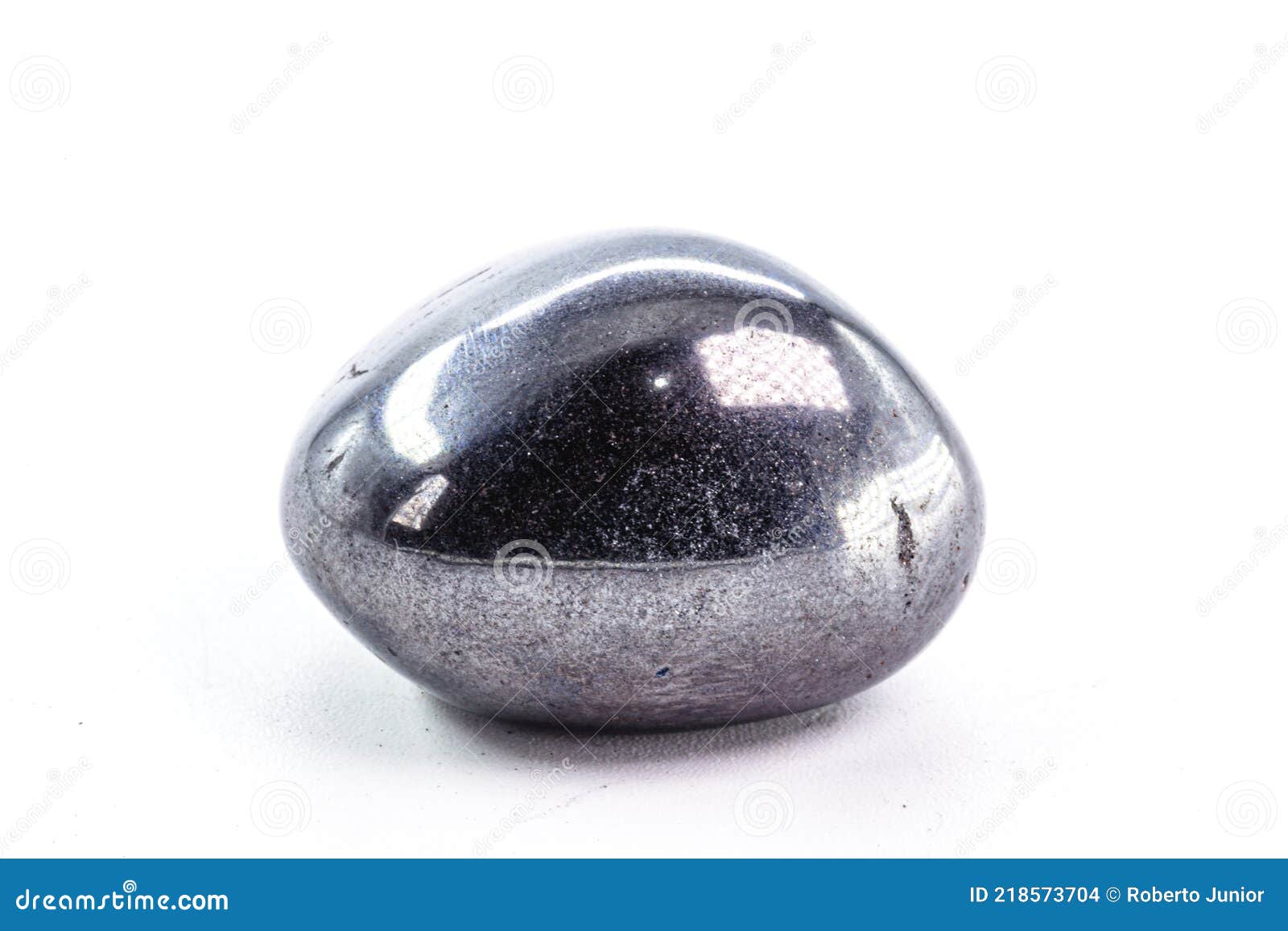 Hematite, Iron Oxide, Polished Stone on Isolated White Background Stock ...