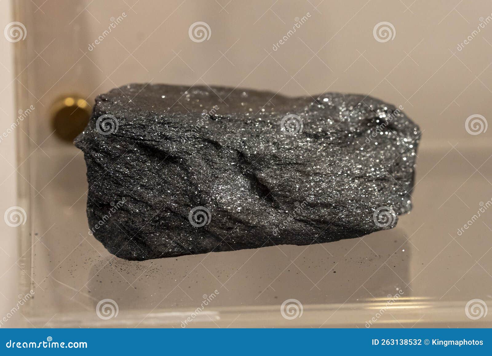 Hematite, Micaceous Black Collection Stone on Display Selective Focus ...