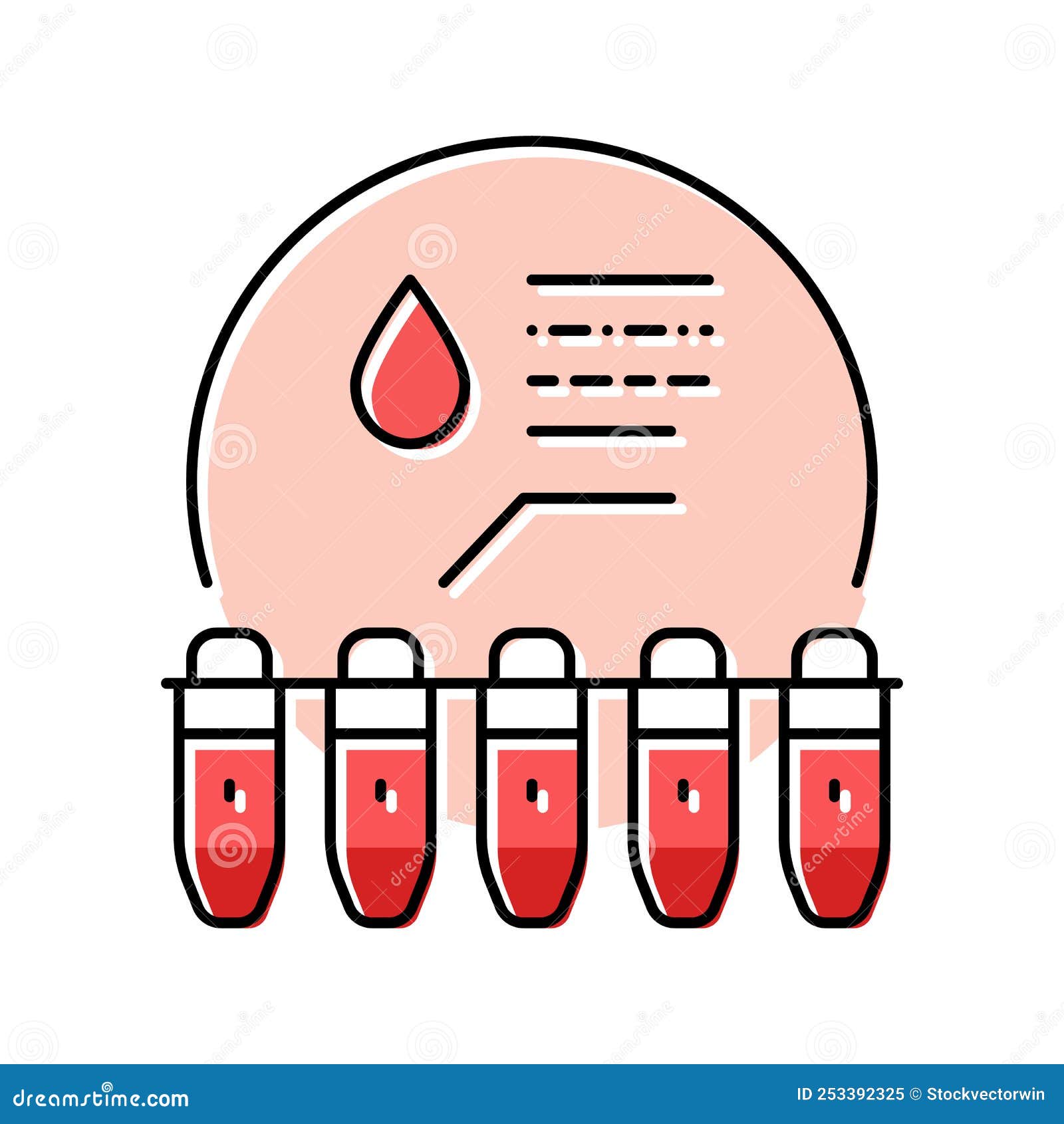Hematology Analyzing Color Icon Vector Illustration Stock Illustration ...
