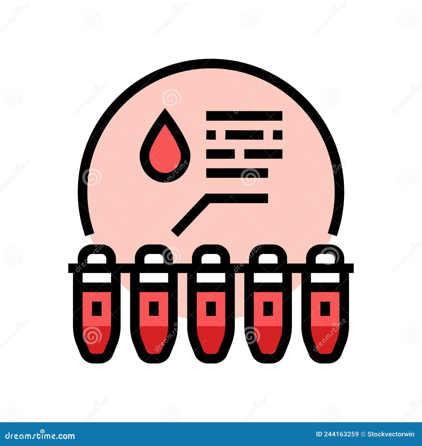 Hematology Analyzing Color Icon Vector Illustration Stock Vector ...