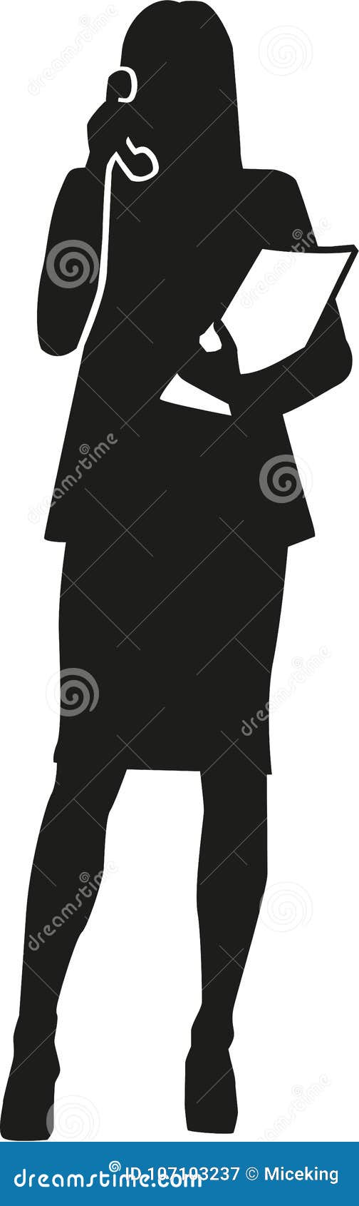 Hembra De La Silueta De La Secretaria Ilustración del Vector ...