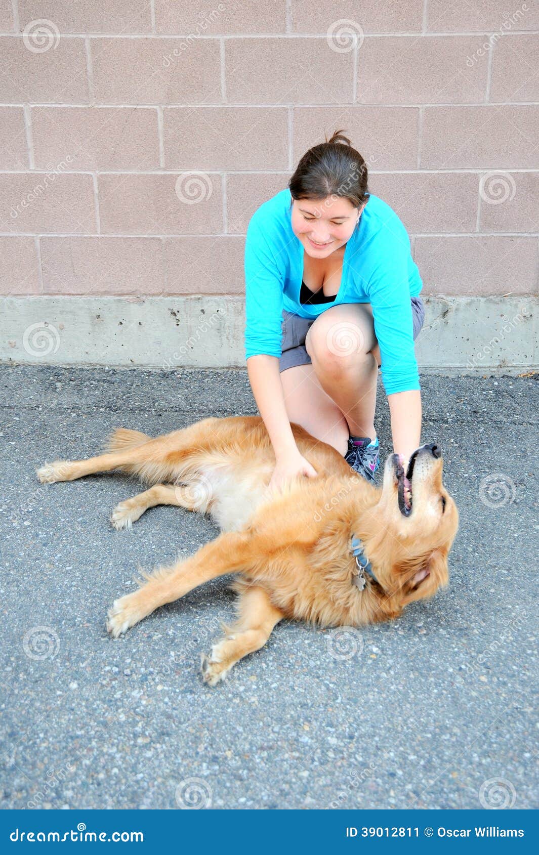 Hembra y perro. imagen de archivo. Imagen de adulto, animal - 39012811