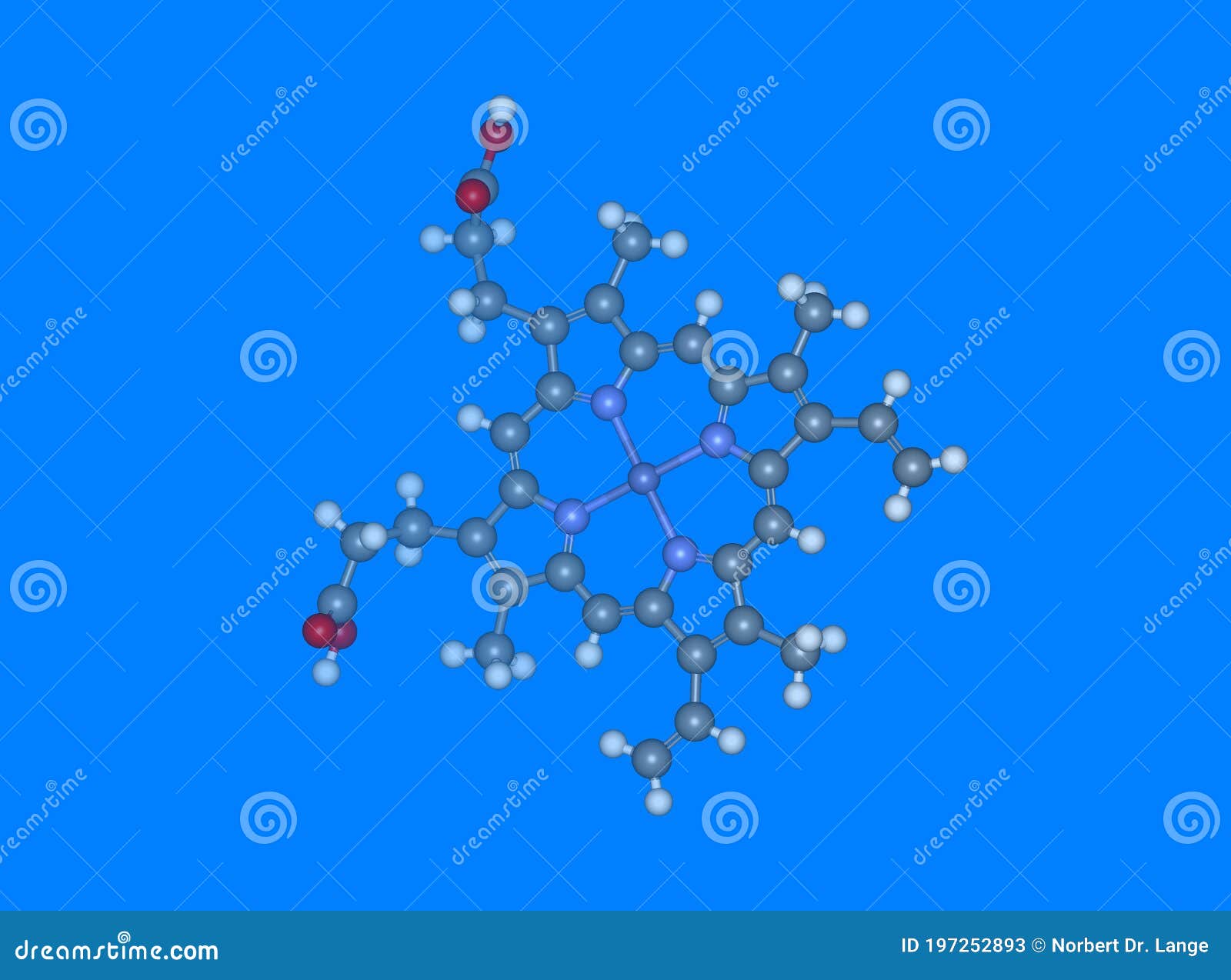 Heme molecular model stock illustration. Illustration of colorful ...