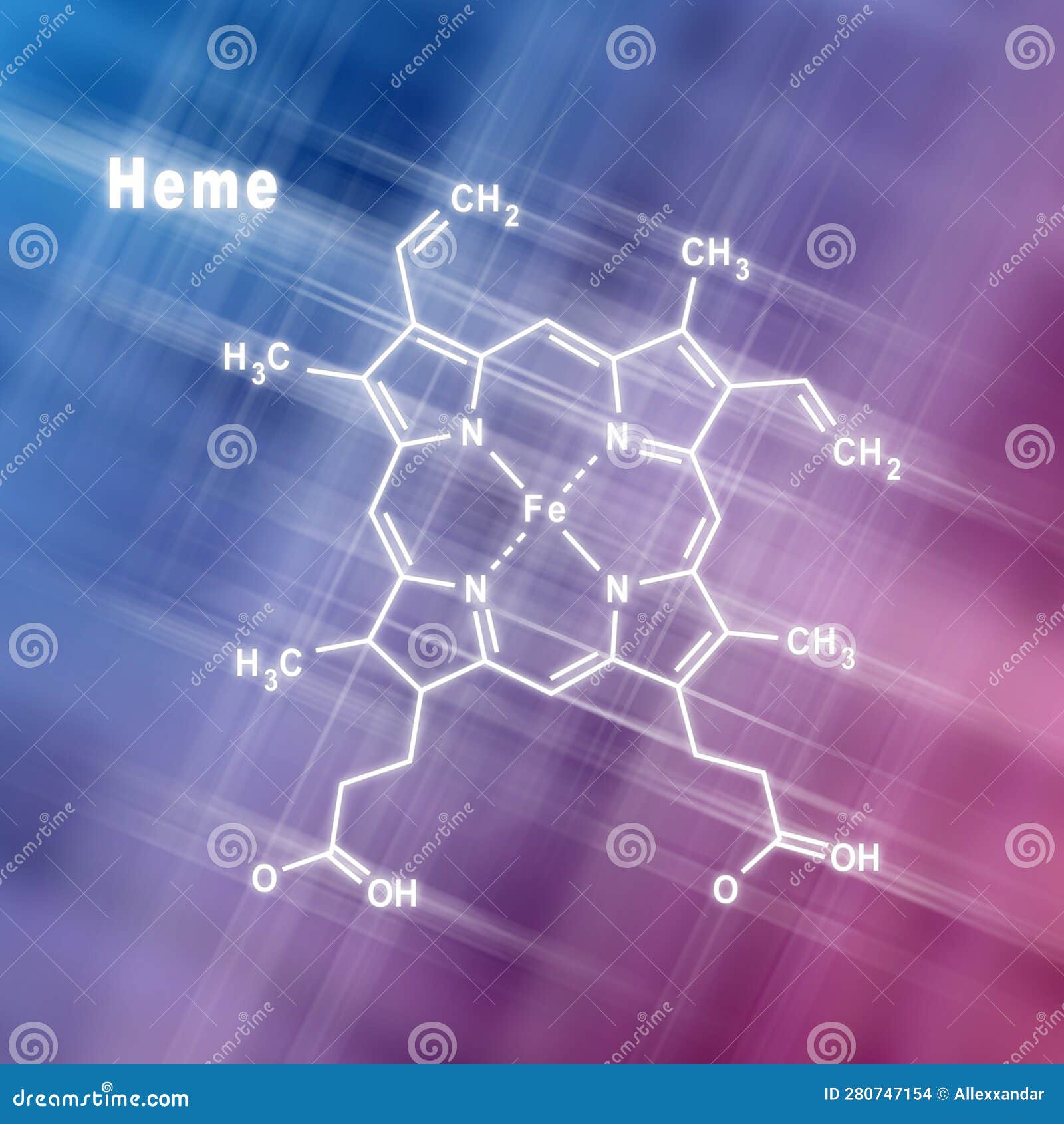 Heme C Chemical Formula. Organic Compound. Molecular Structure. Cell Of ...