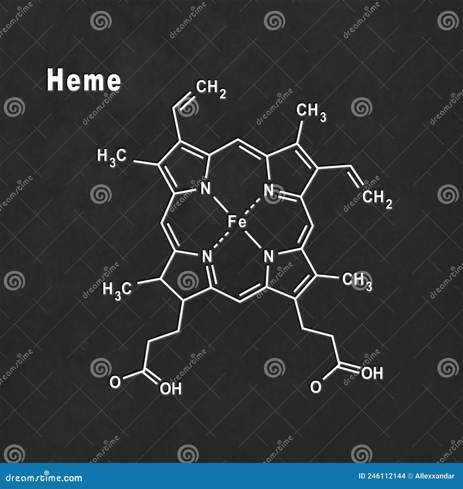Heme Molecule Structural Chemical Formula Royalty-Free Stock Image ...