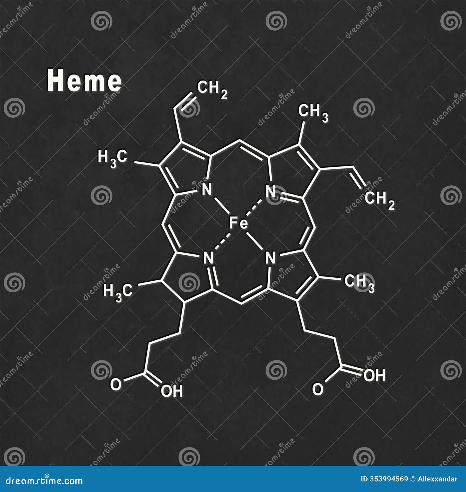Heme Molecule Structural Chemical Formula Royalty-Free Stock ...