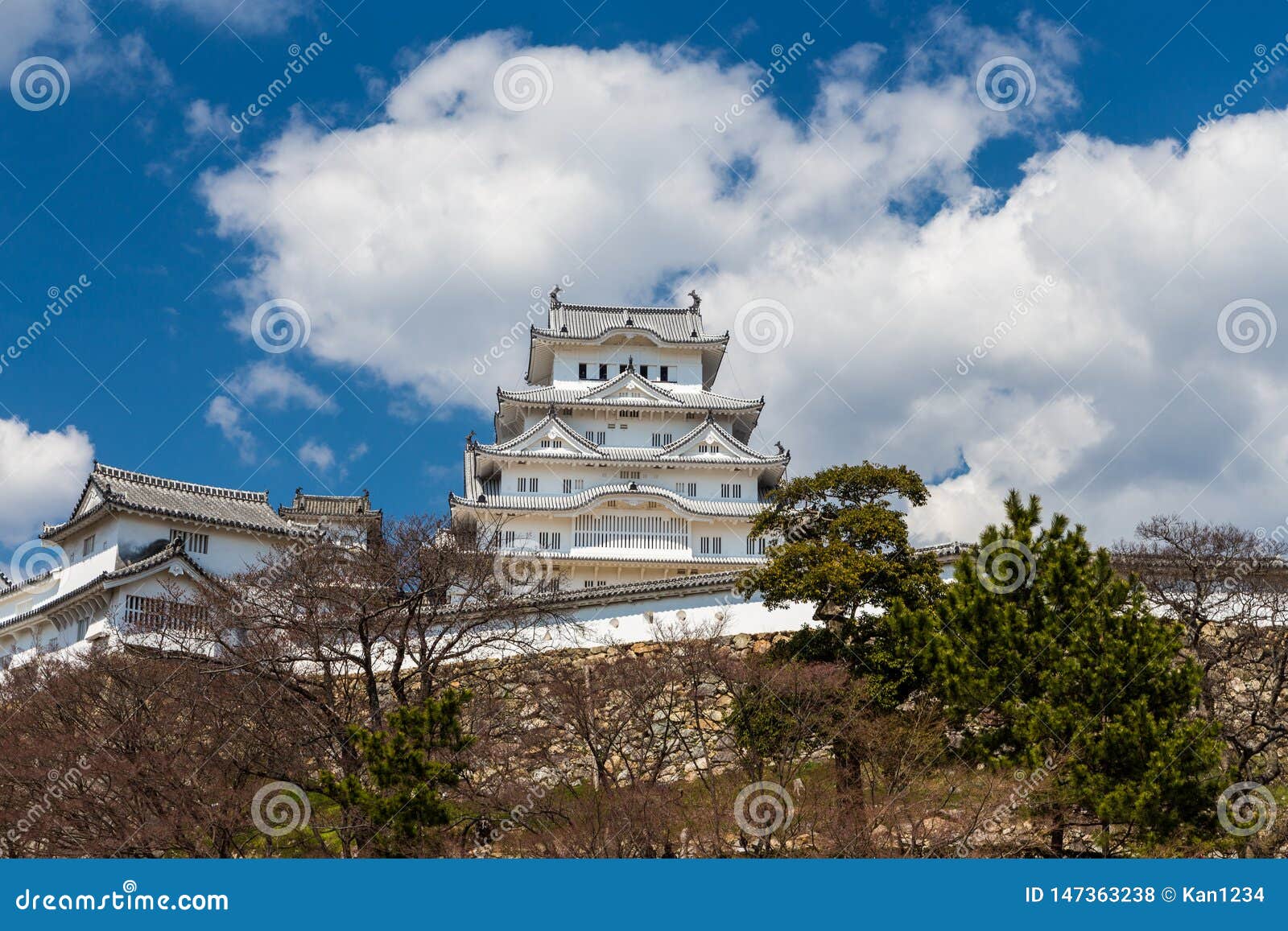 Hemeji Castle in Spring with Pink Sakura, Kansai, Japan Stock Photo ...