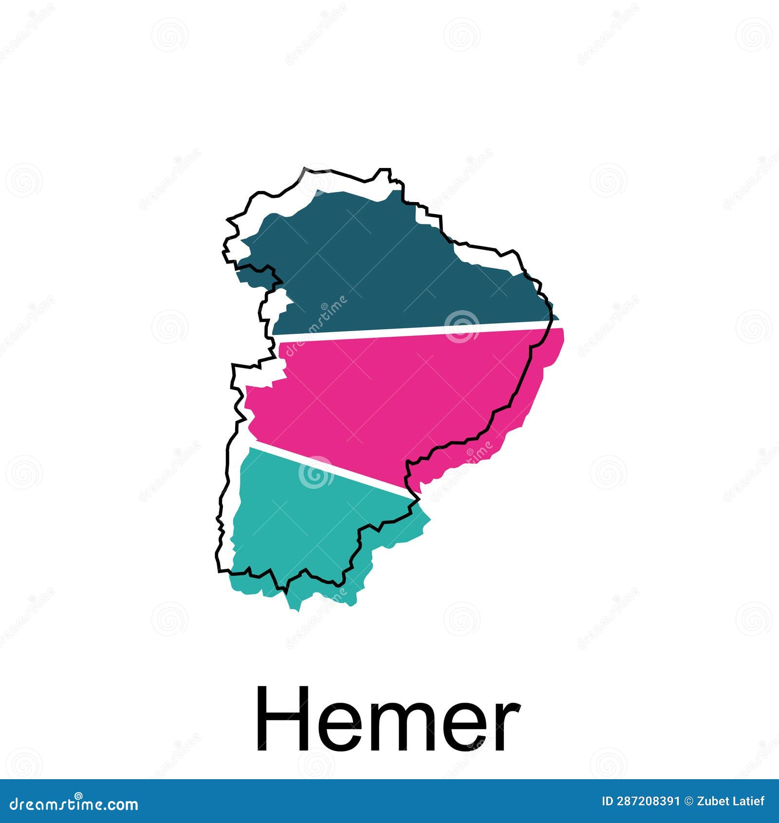 Hemer City Map Illustration. Simplified Map of Germany Country Vector ...