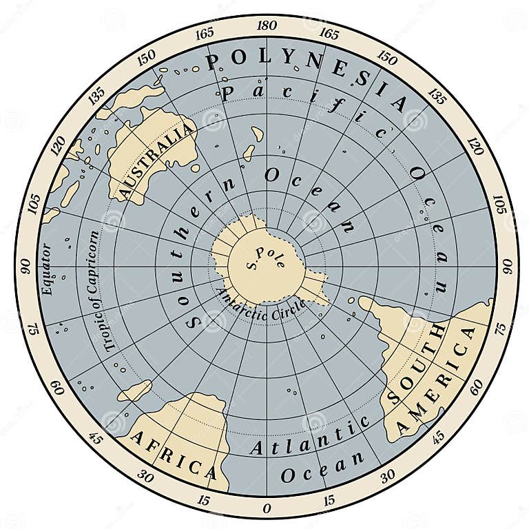 Hemisferio meridional ilustración del vector. Ilustración de atlas ...