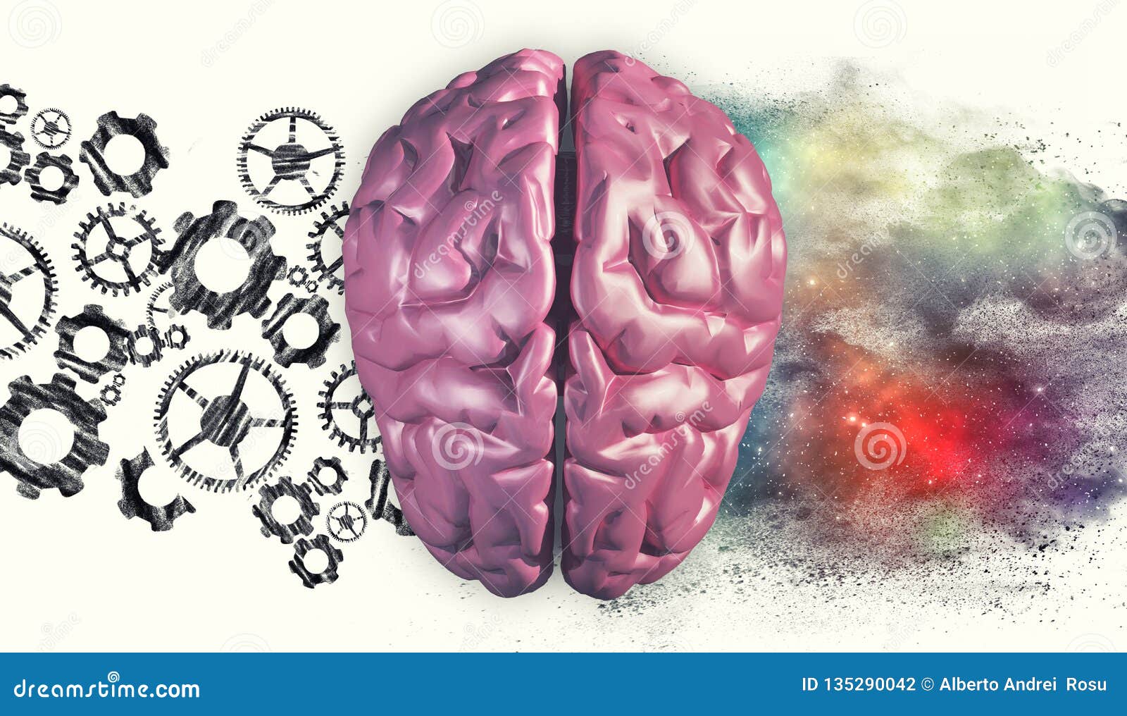 Hemisferios del cerebro stock de ilustración. Ilustración de sentido ...