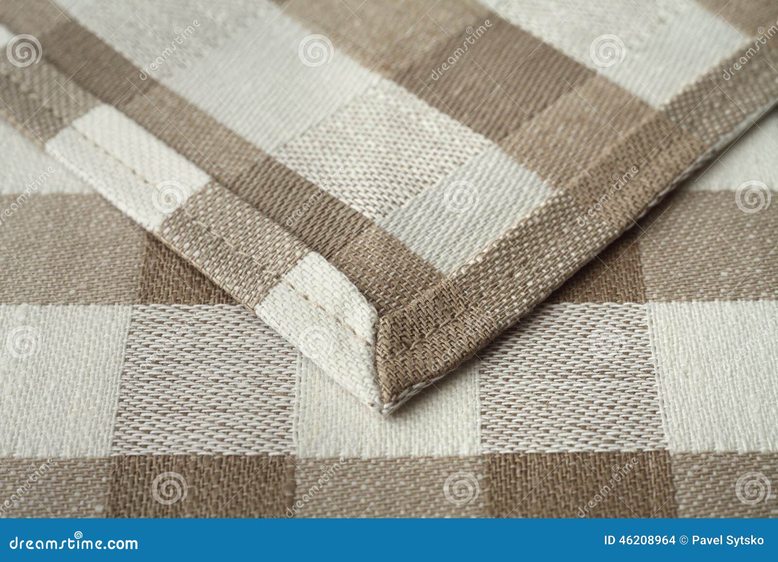 Hemmed Edge of Fabric Closeup Stock Photo - Image of design, brown ...