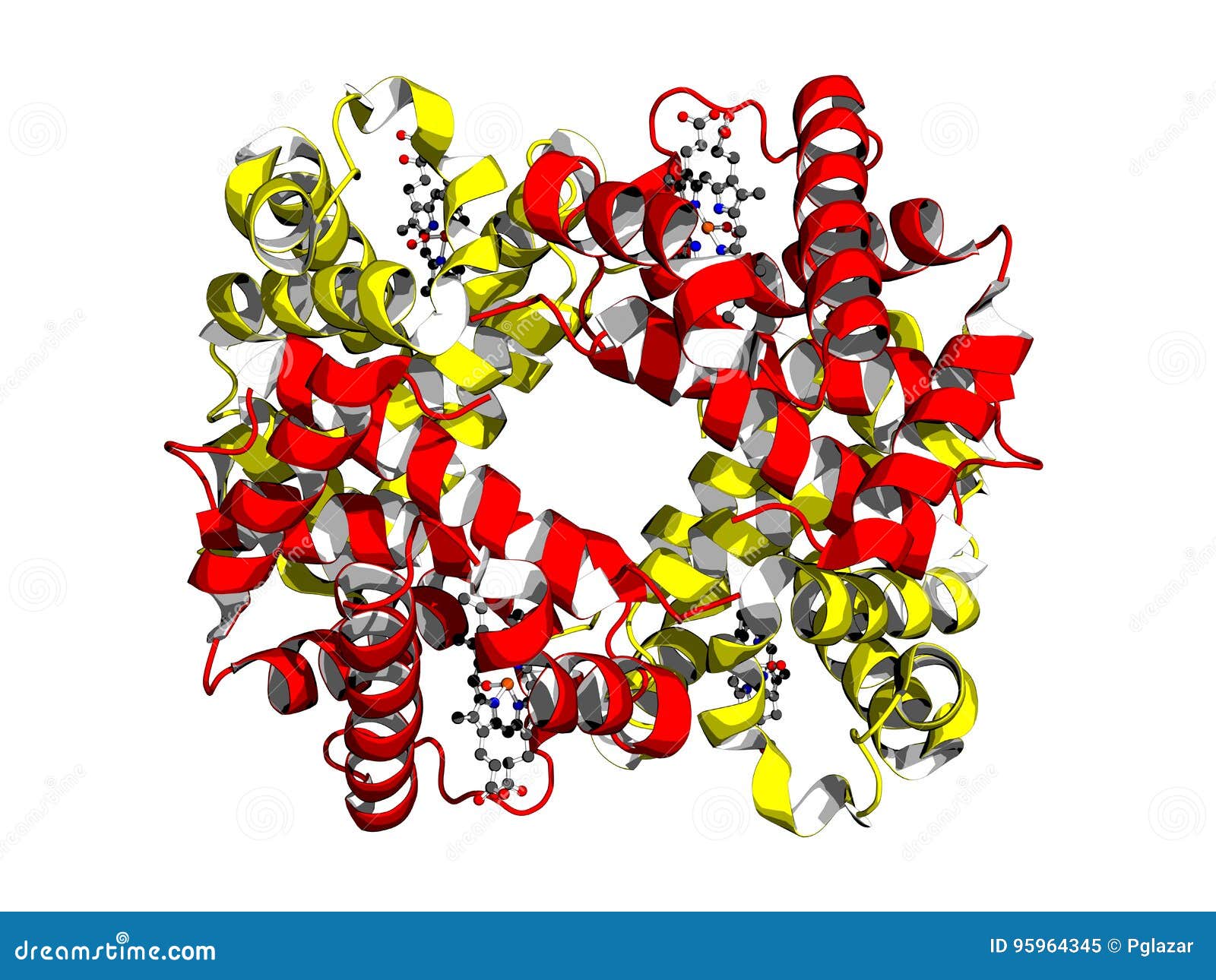 Hemoglobin molecule stock illustration. Illustration of artery - 95964345