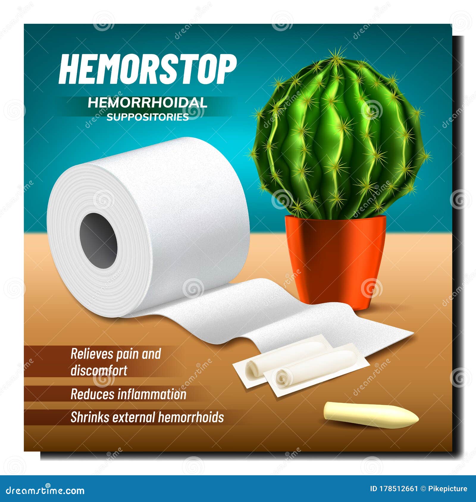 Hemorrhoidal Suppositories Banner Vector Stock Vector - Illustration of ...