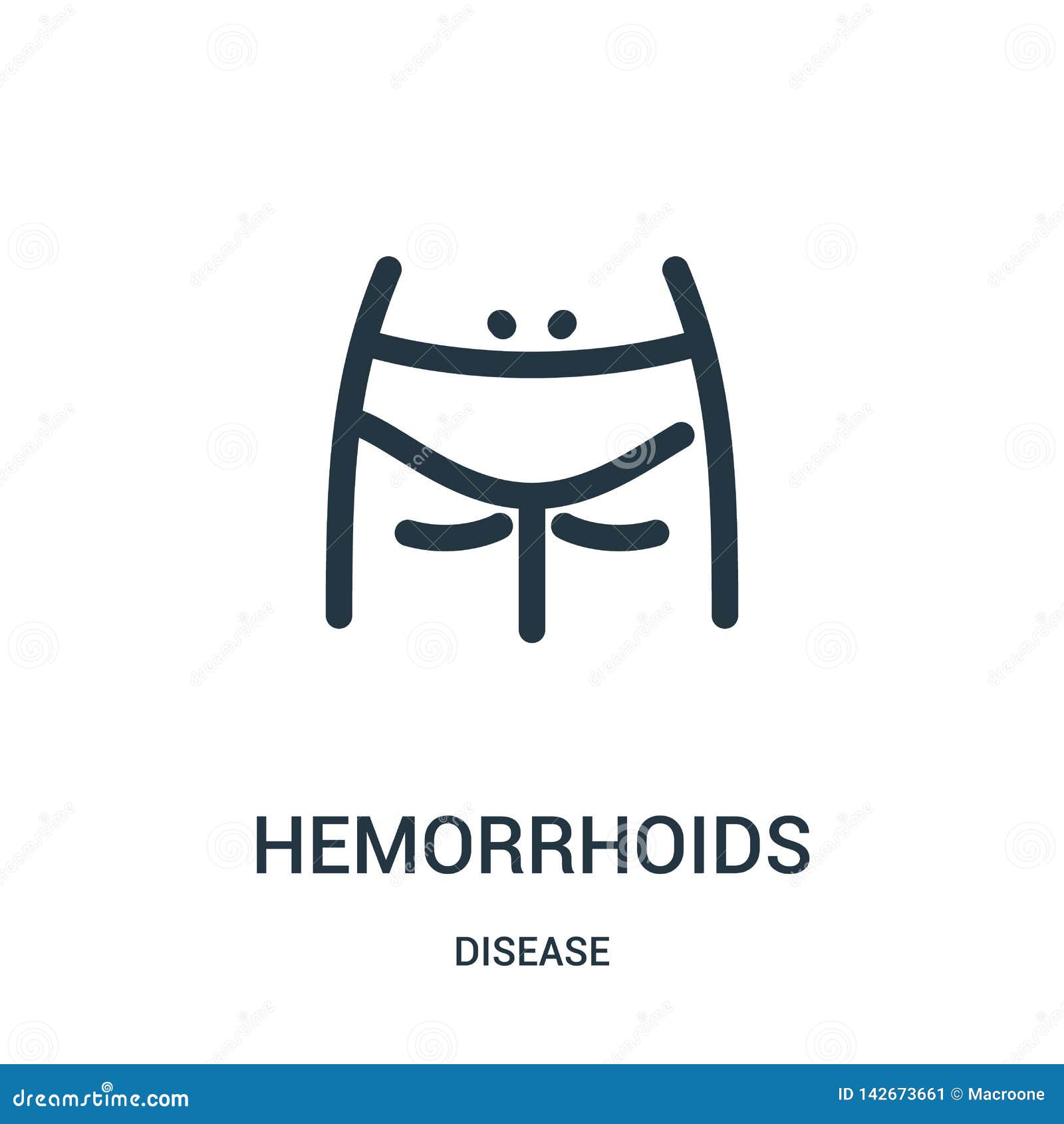 Hemorrhoids Icon Vector From Disease Collection Thin Line Hemorrhoids
