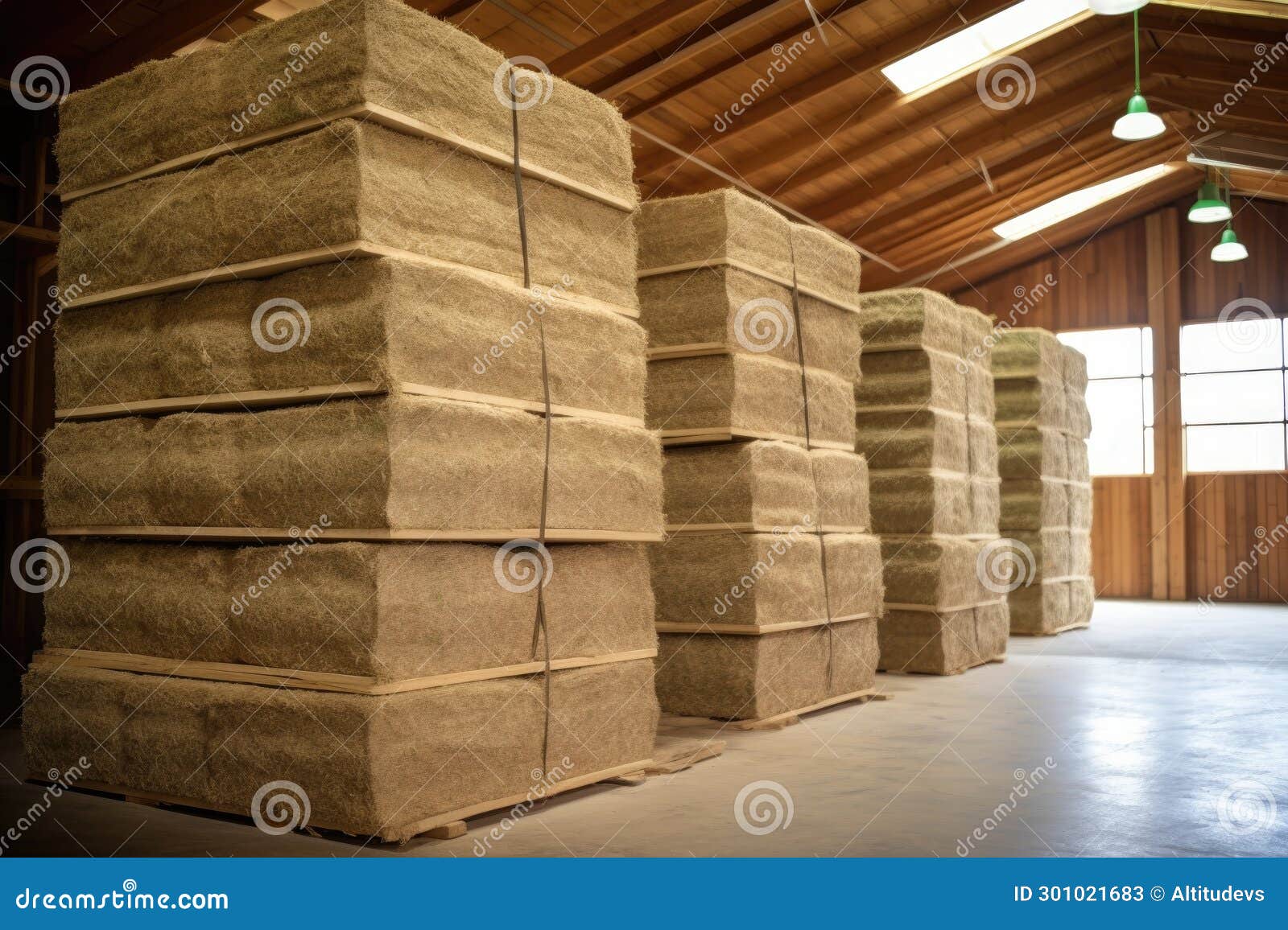 Hemp Fiber Insulation Stacked in a Warehouse Stock Image - Image of ...