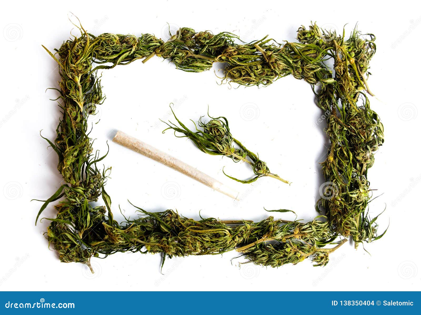 Marijuana Cannabis Hemp and a Joint on White Stock Photo - Image of ...