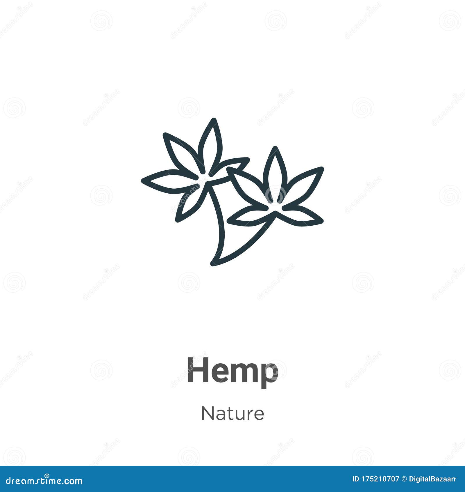 Hemp Outline Vector Icon. Thin Line Black Hemp Icon, Flat Vector Simple ...