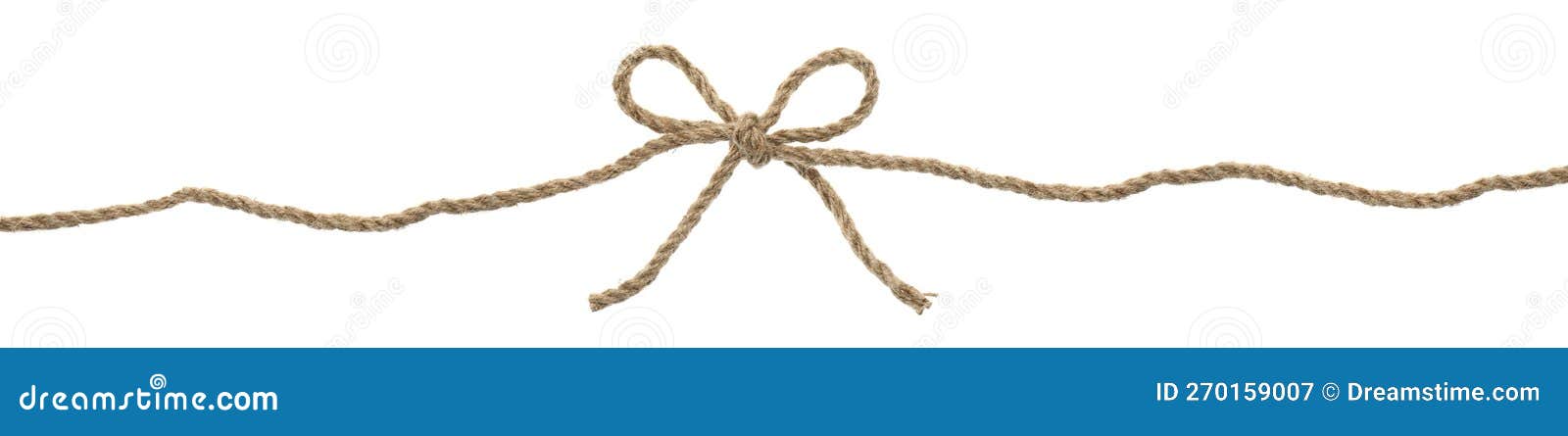 Hemp Rope with Bow Knot on White Background Stock Image - Image of ...