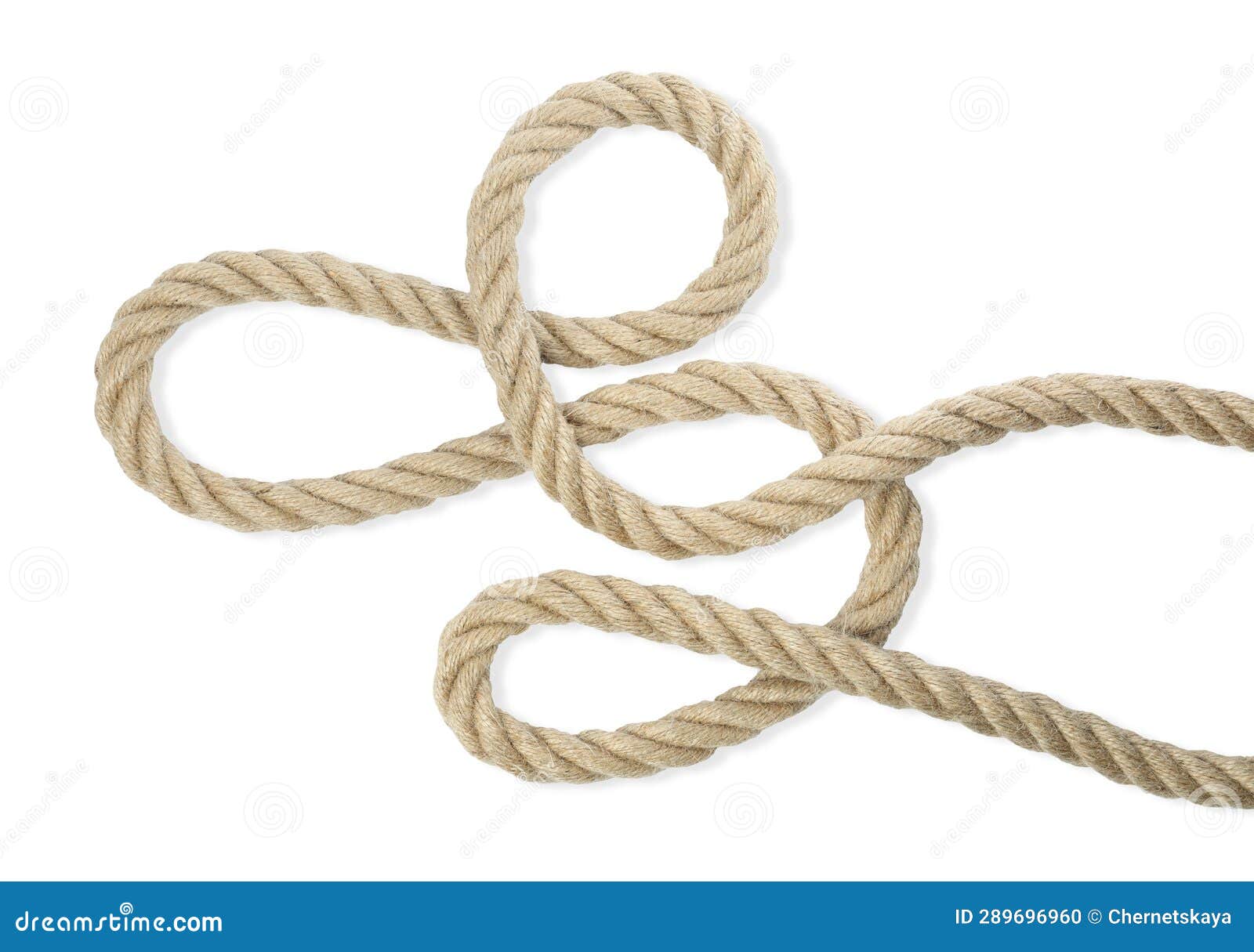 Hemp Rope Isolated on White, Top View Stock Photo - Image of marine ...
