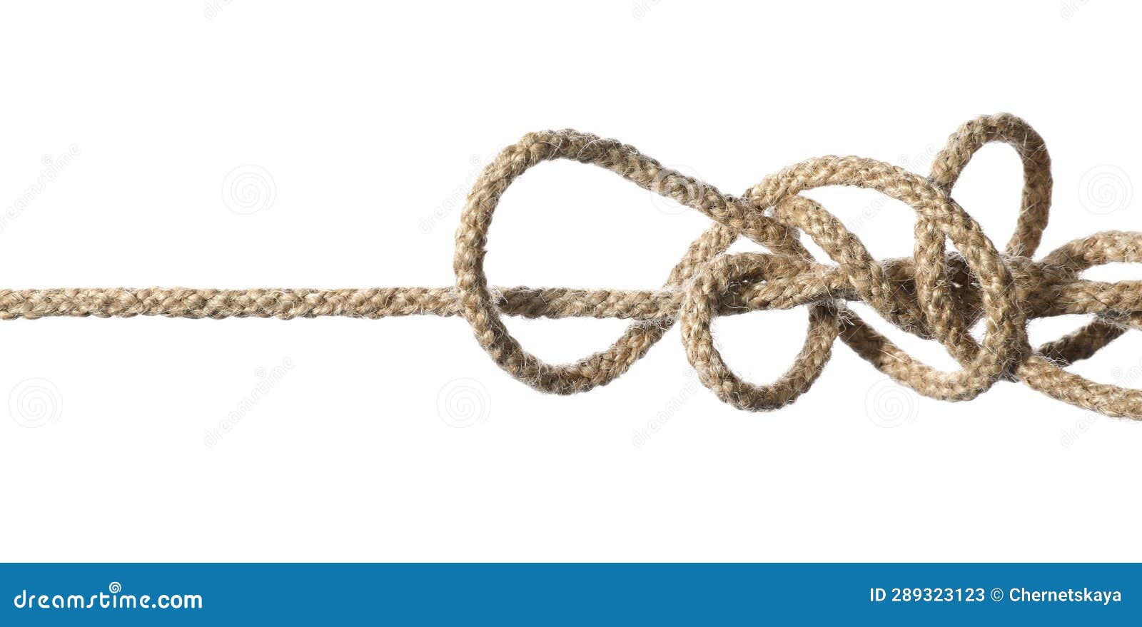 Hemp Rope with Knots Isolated on White Stock Image - Image of cable ...