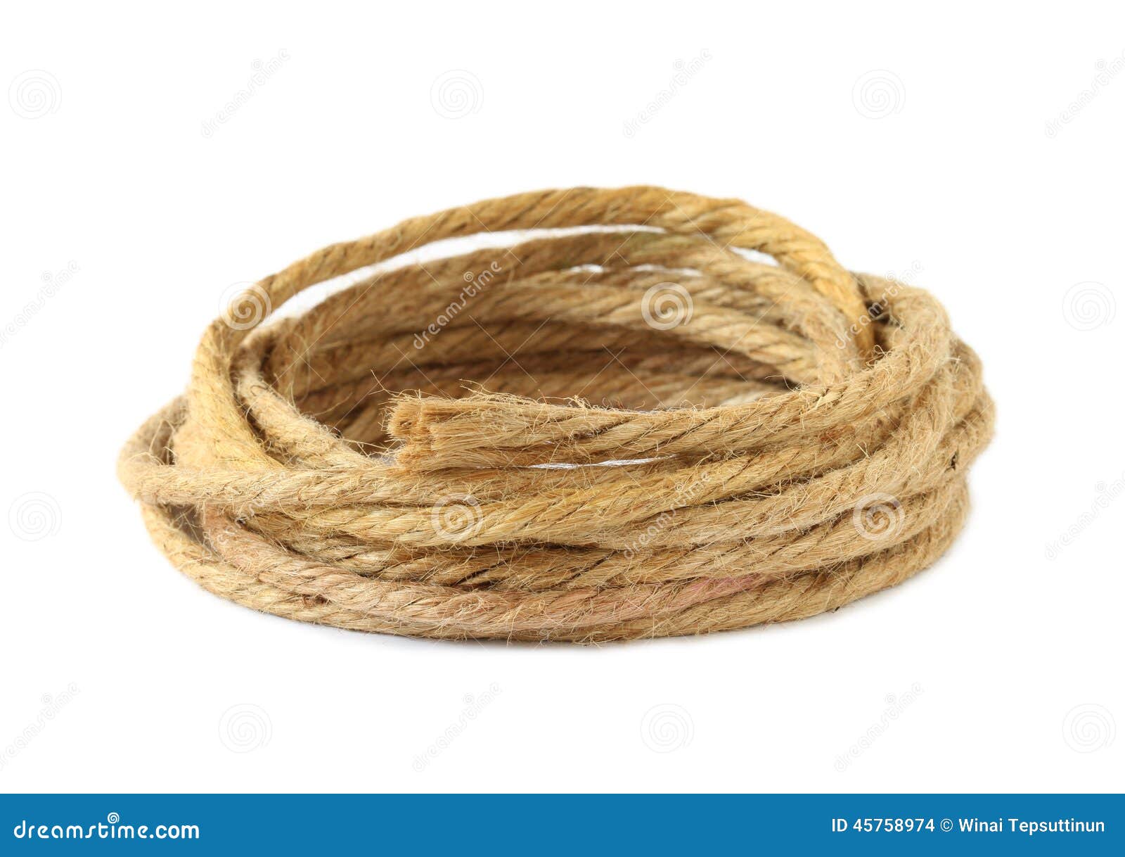 Hemp rope stock photo. Image of isolated, cord, knot - 45758974