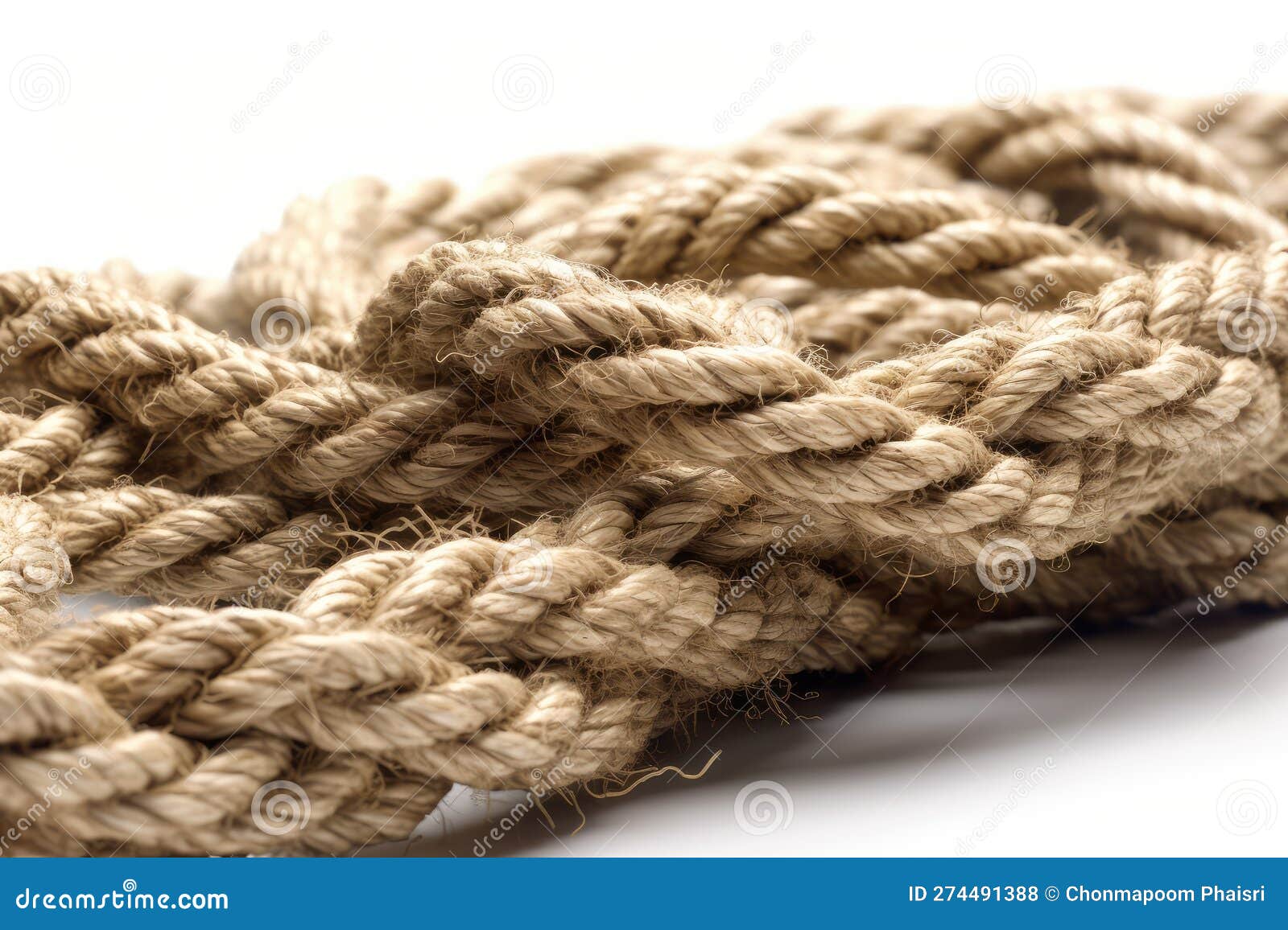 Hemp Rope Texture. High Resolution, Isolated on White Background. Stock ...