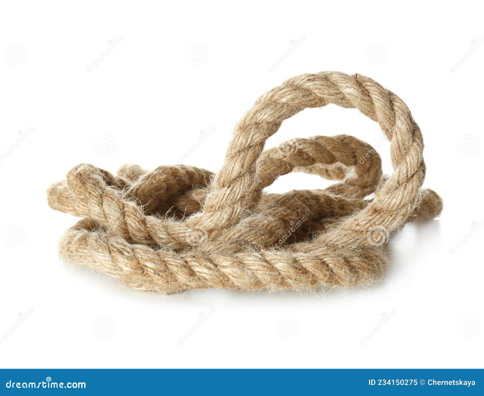 Hemp Rope on White Background. Organic Material Stock Image - Image of ...