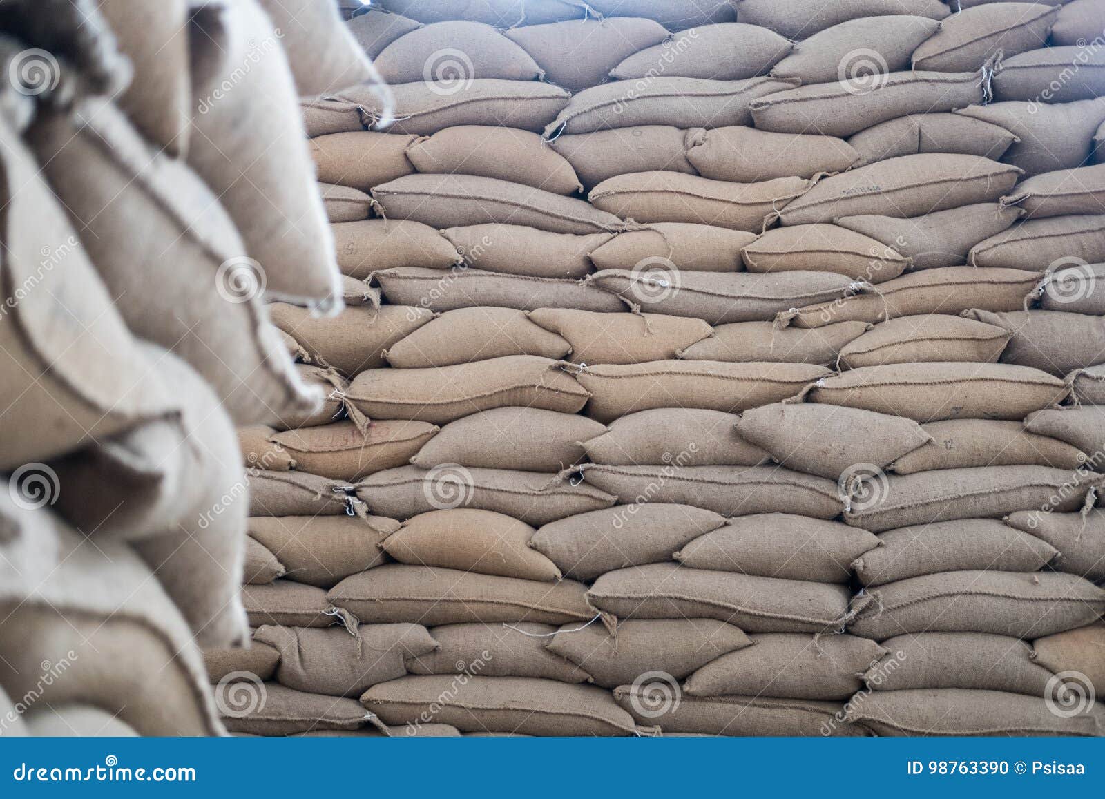 Warehouse Of Stacked Cargo Standard Containers For Temporary Storage ...