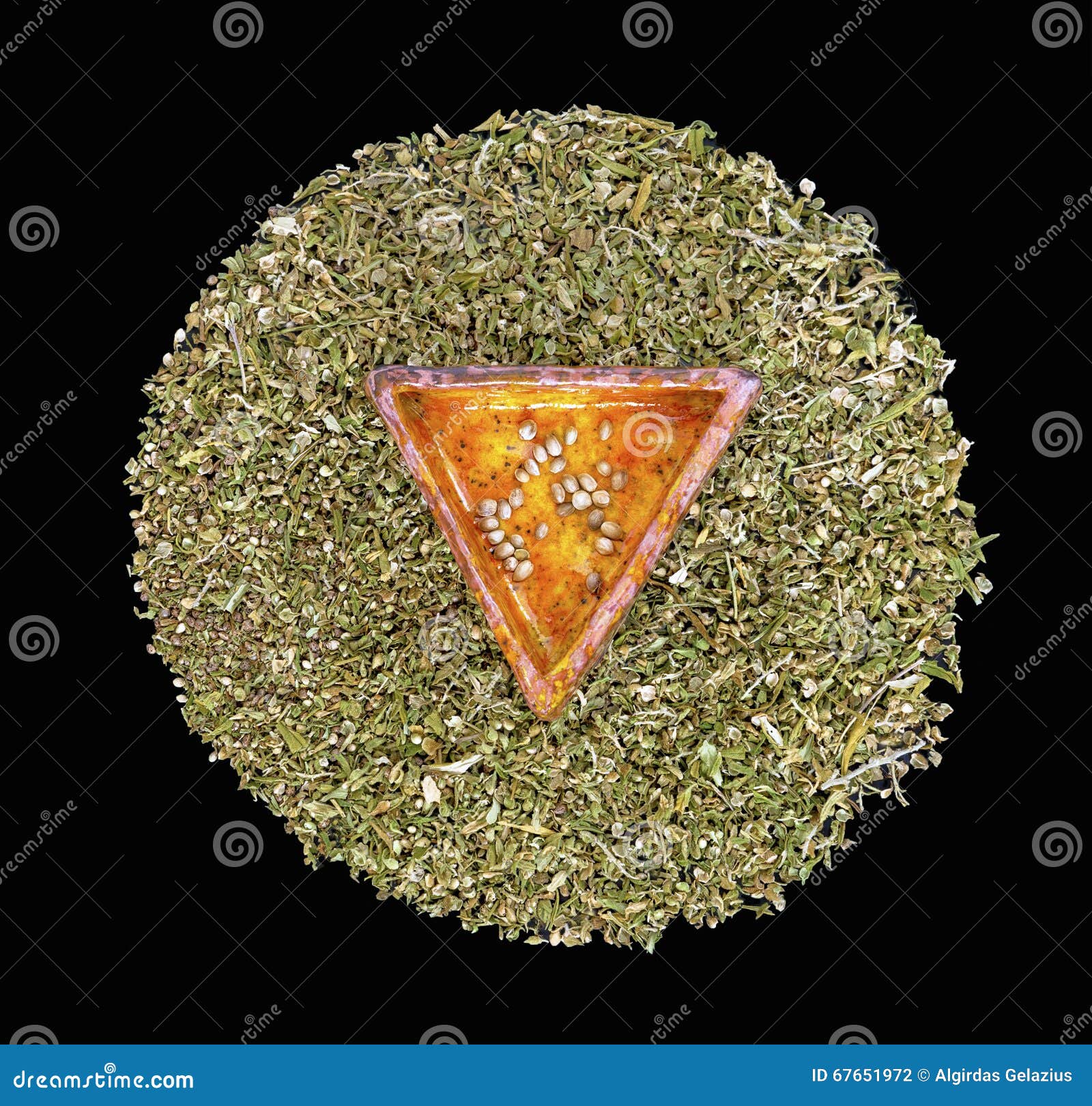 Hemp Seeds in a Triangular Ceramic Piece Stock Photo - Image of farming ...