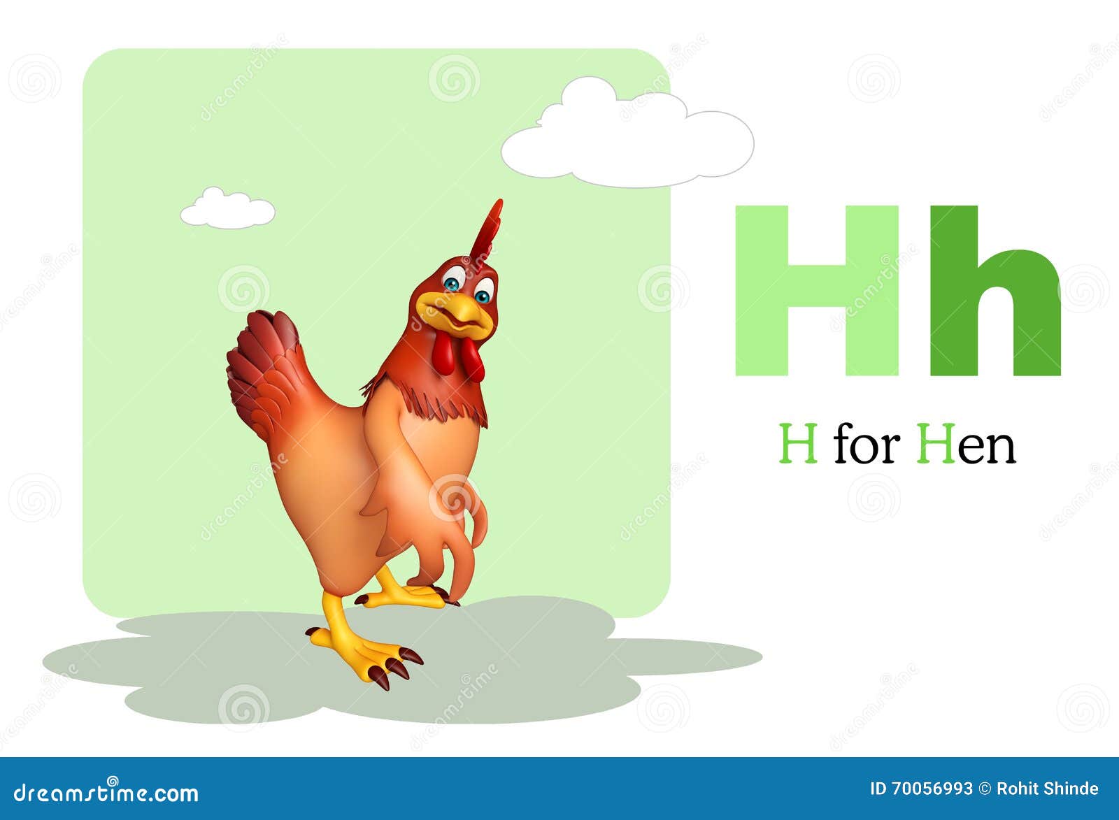 Hen bird with alphabet stock illustration. Illustration of english ...