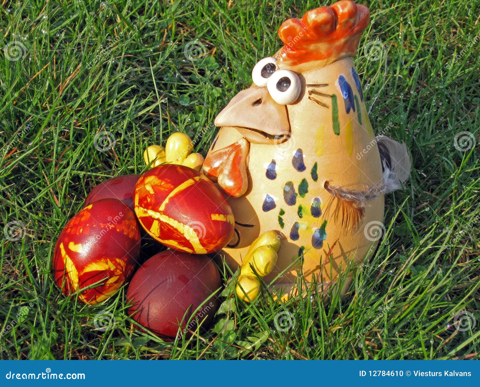 Hen and easter eggs stock photo. Image of figure, celebrate - 12784610