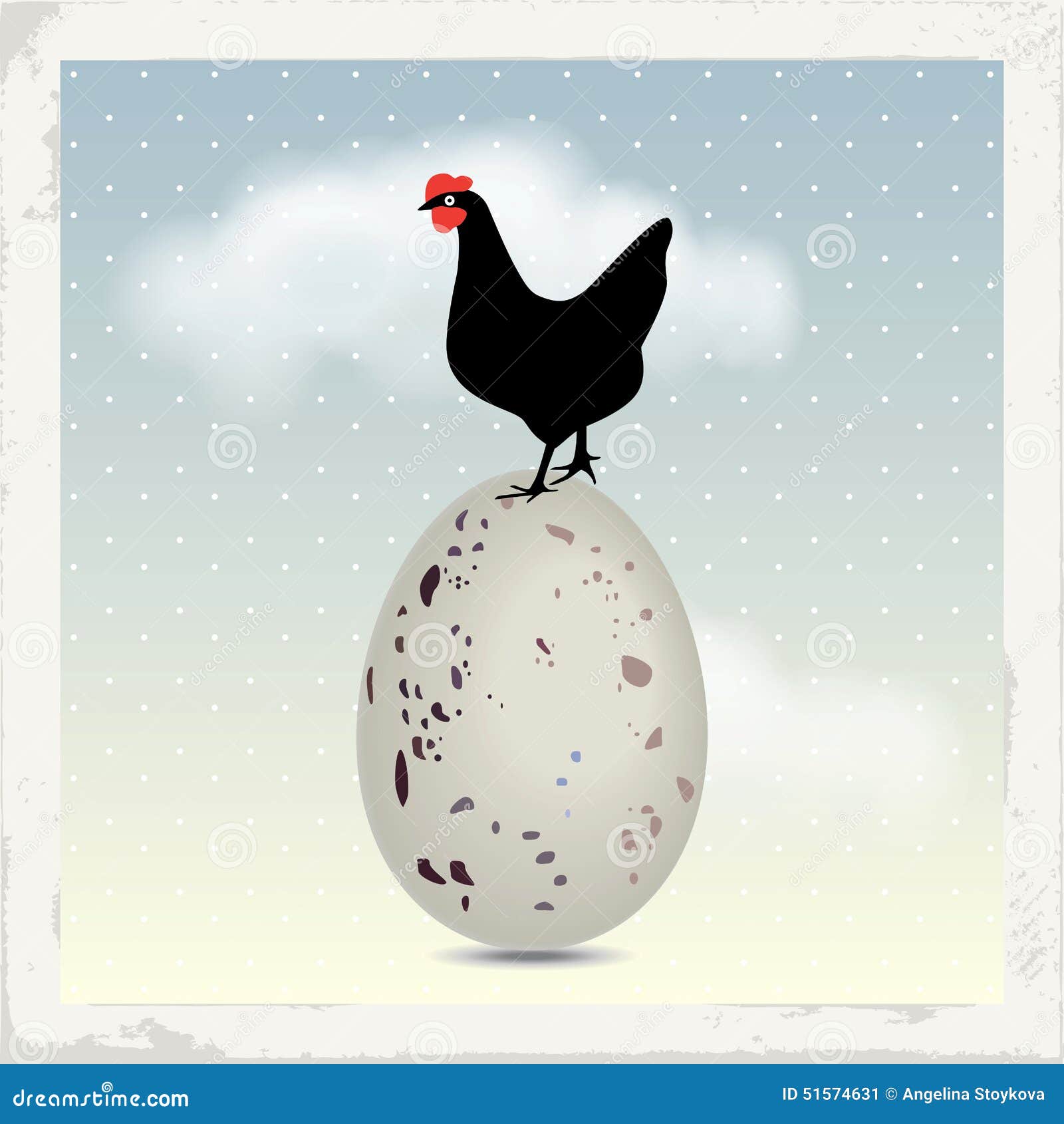 Hen & Egg stock vector. Illustration of holiday, greeting - 51574631