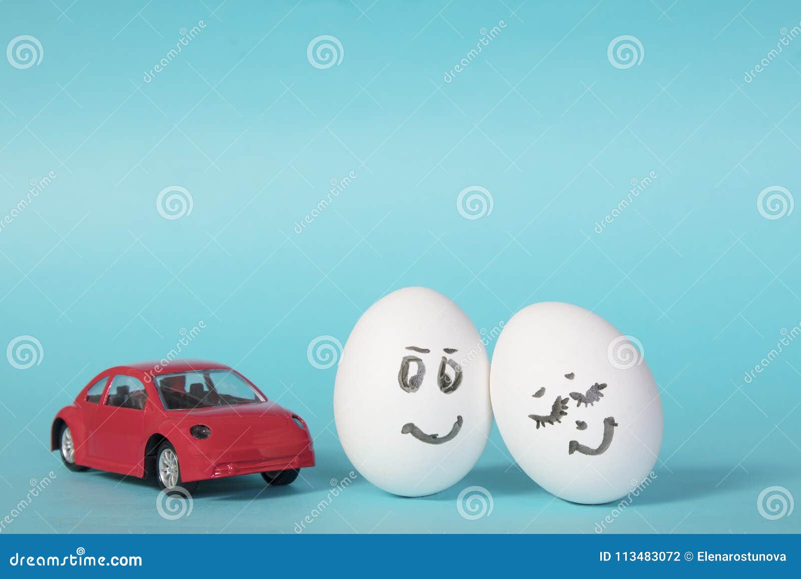 The Hen Eggs with Painted Faces. the Concept. she Leaned Against ...