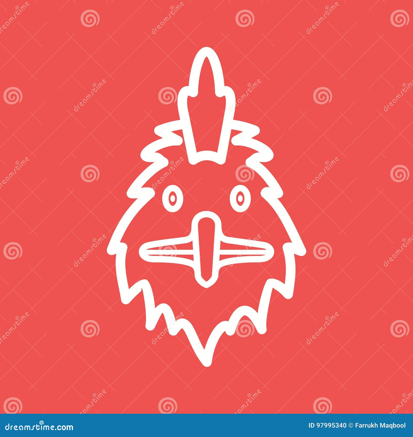 Hen Face stock vector. Illustration of agriculture, chicken - 97995340