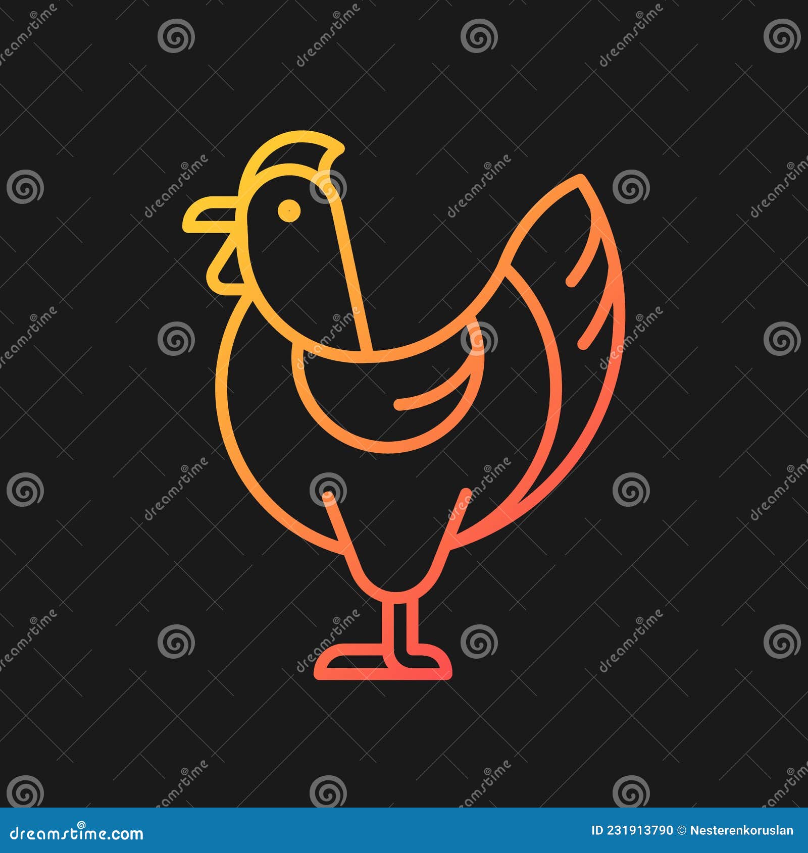 Hen Gradient Vector Icon for Dark Theme Stock Vector - Illustration of ...