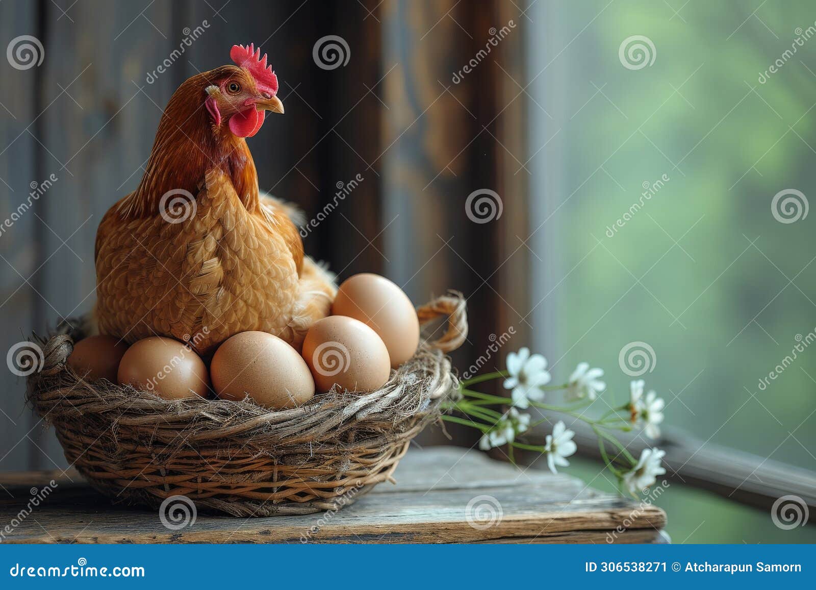 Hen, Hatching the Egg, Eggs at the Farm, Chicken and Eggs Stock Image ...