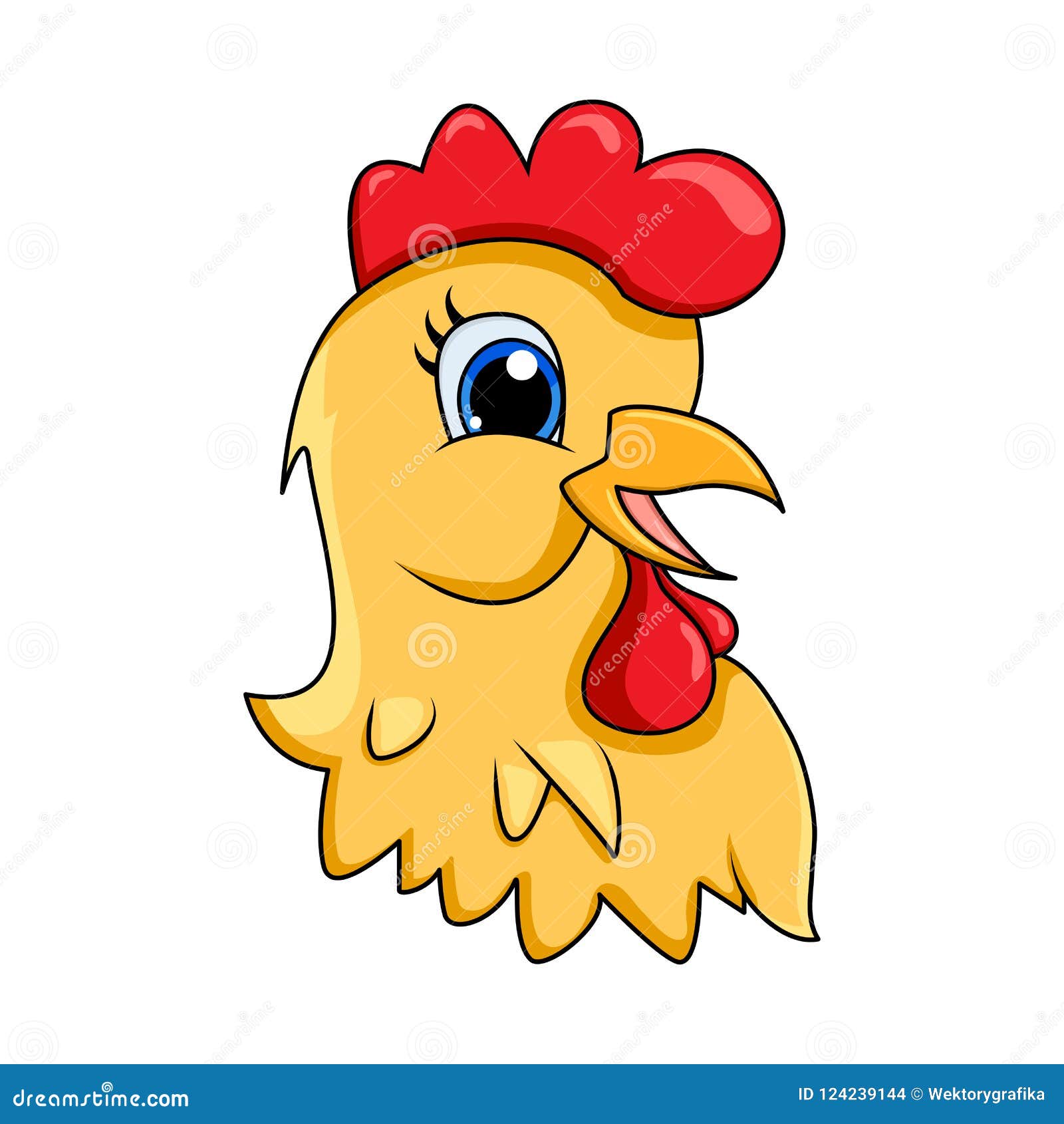Hen Head Cartoon Character Vector Design Isolated On White Background ...