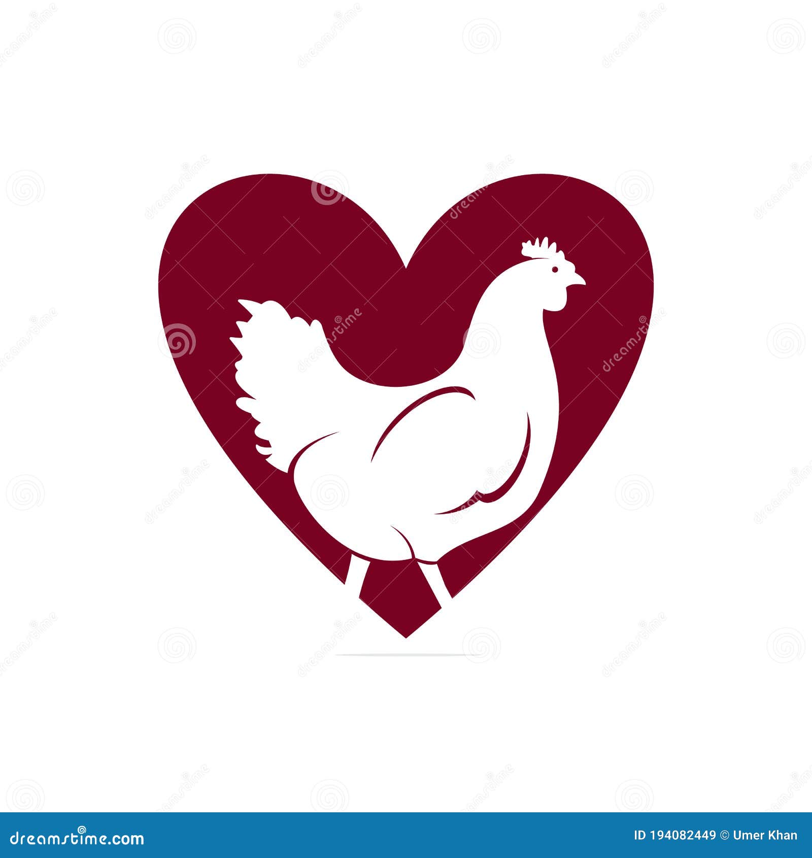 Hen Heart Shape Concept Logo Design Stock Vector - Illustration of ...