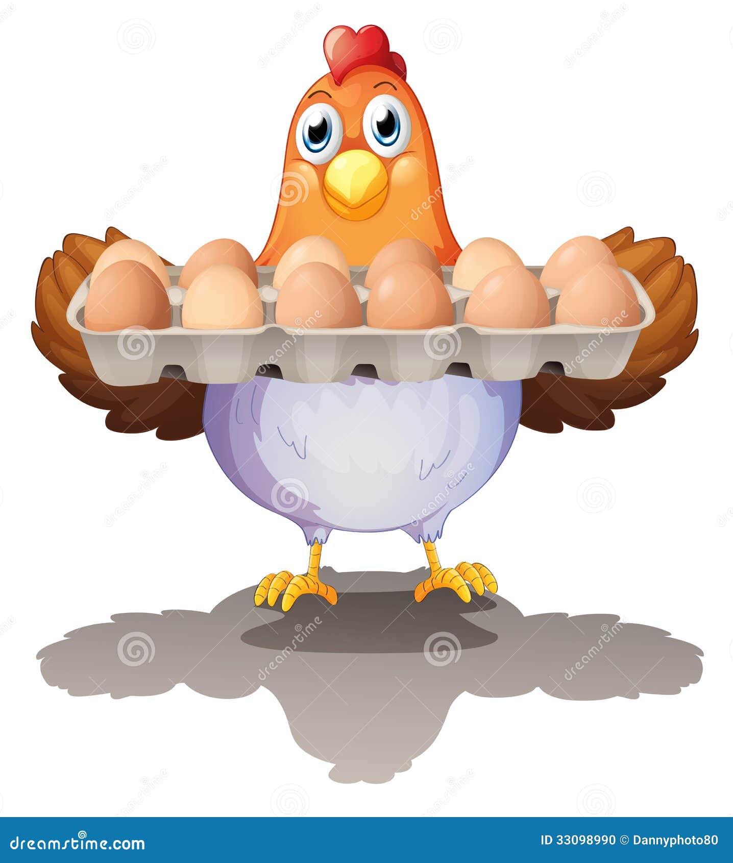 A Hen Holding A Tray Of Eggs Stock Photo - Image: 33098990