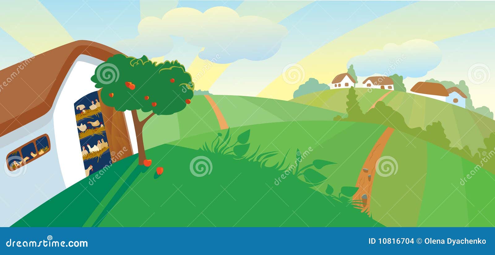 Hen House Stock Vector Illustration Of Pleased Coloured 10816704