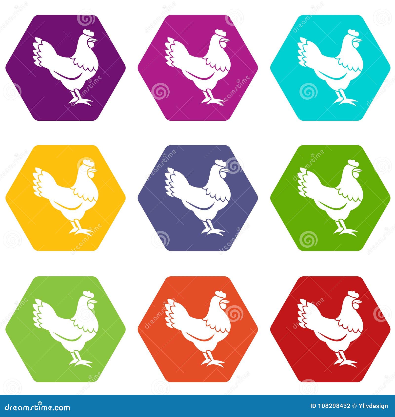 Hen Icon Set Color Hexahedron Stock Vector - Illustration of bird ... Hen Icon Set Color Hexahedron Stock Vector - Illustration of bird ...