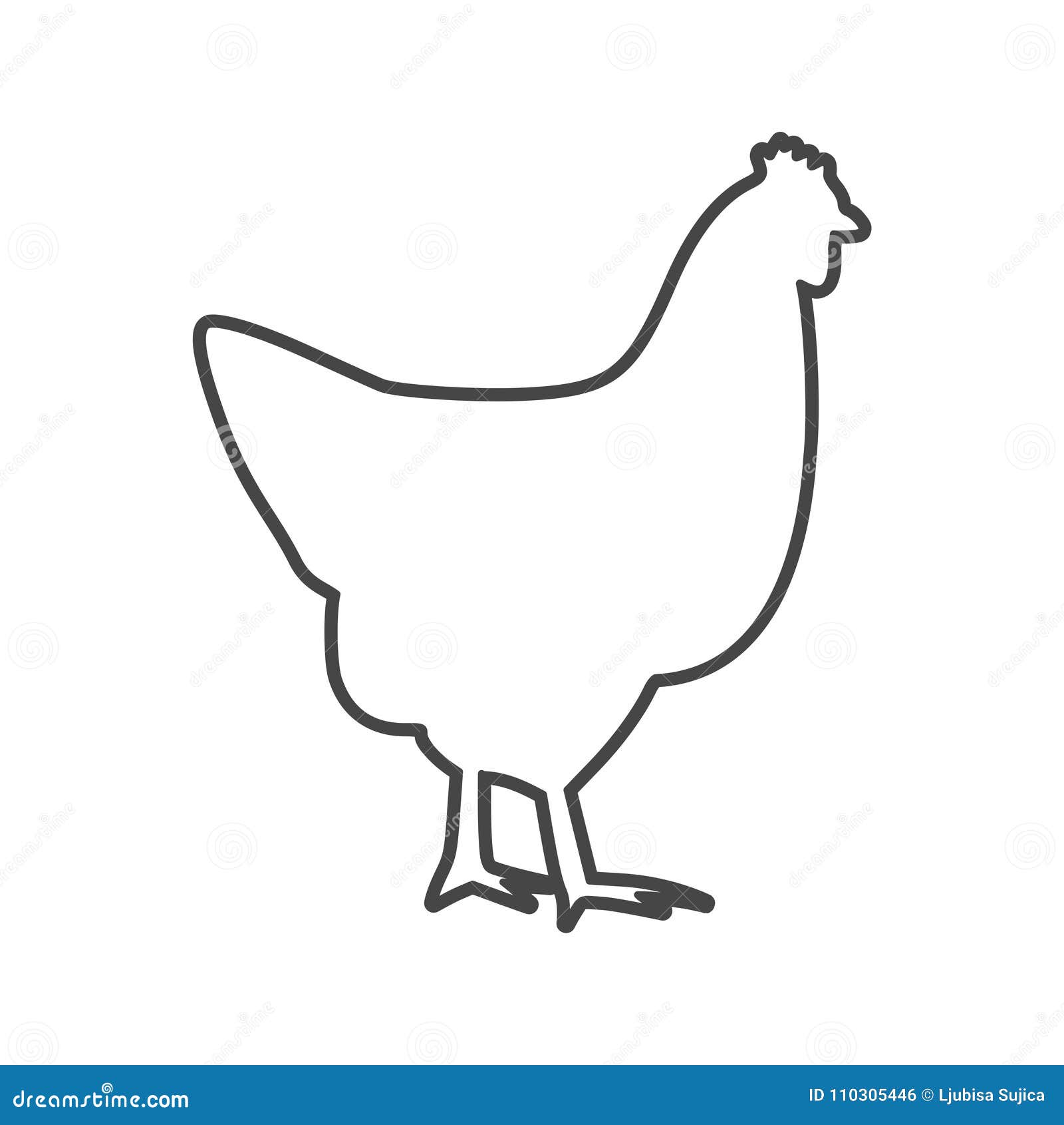 Hen line icon stock vector. Illustration of feathers - 110305446