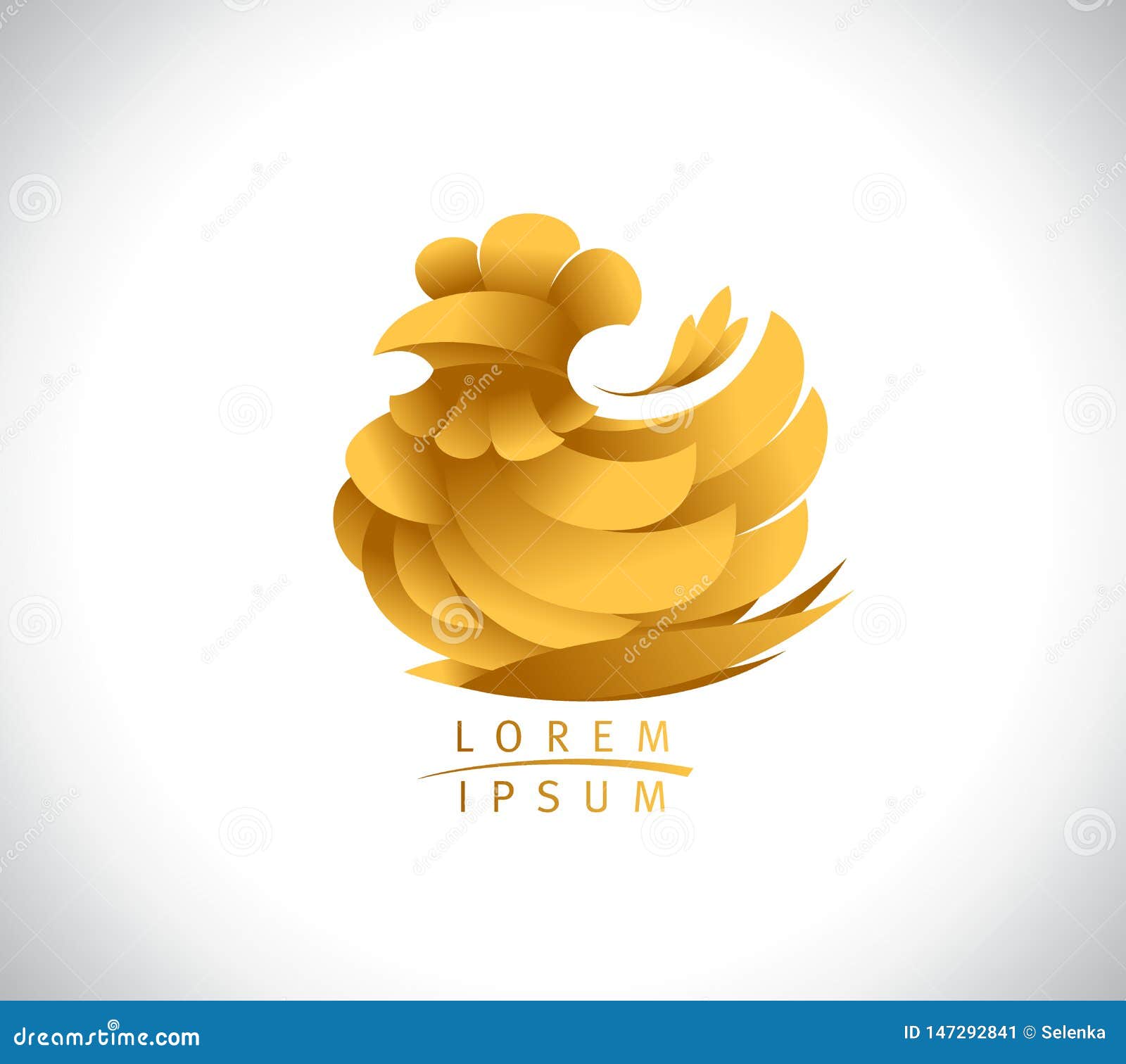 Hen Logo Concept, Golden Chicken Symbol Stock Vector - Illustration of ...