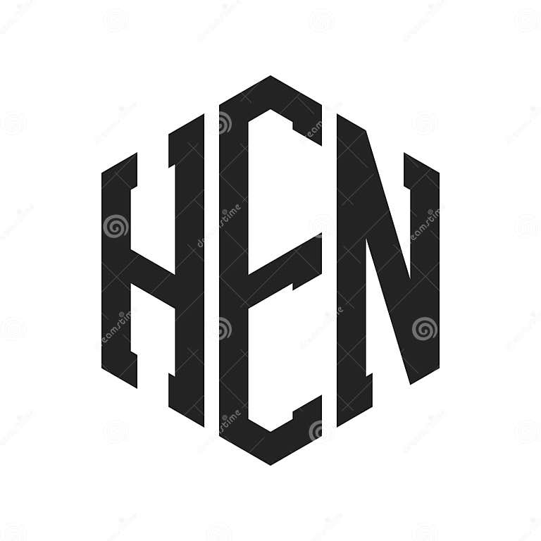 HEN Logo Design. Initial Letter HEN Monogram Logo Using Hexagon Shape ...