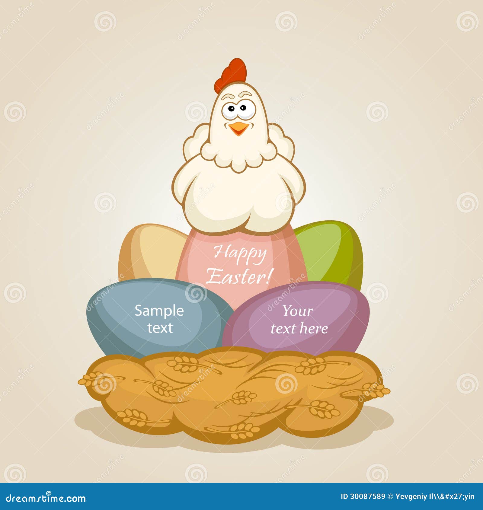 Easter eggs and Hen stock vector. Illustration of template - 30087589