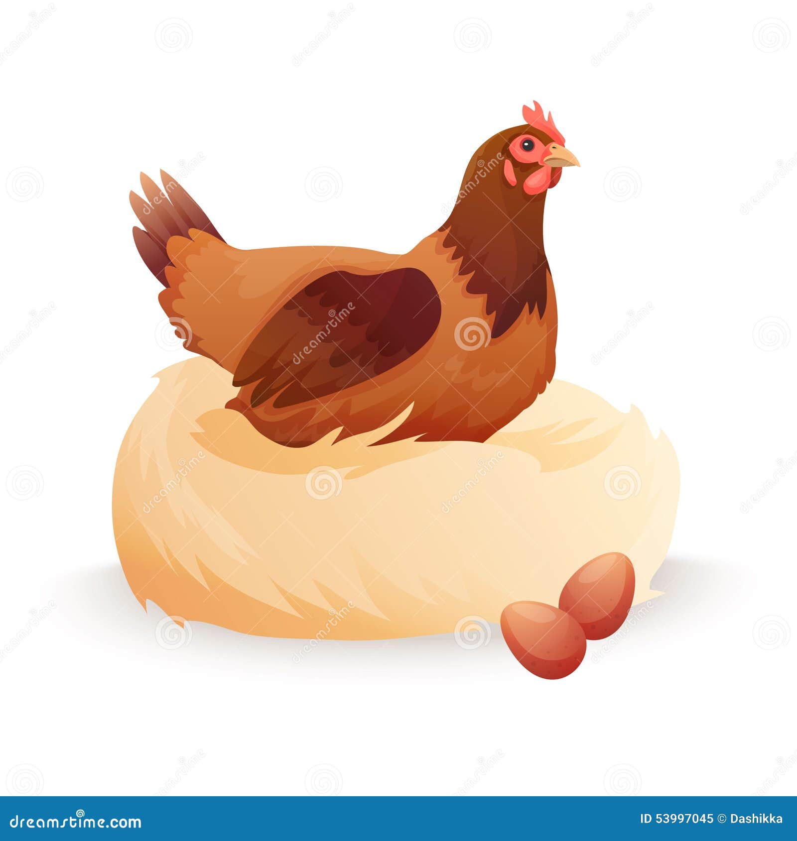 Hen Sitting On Nest Clipart