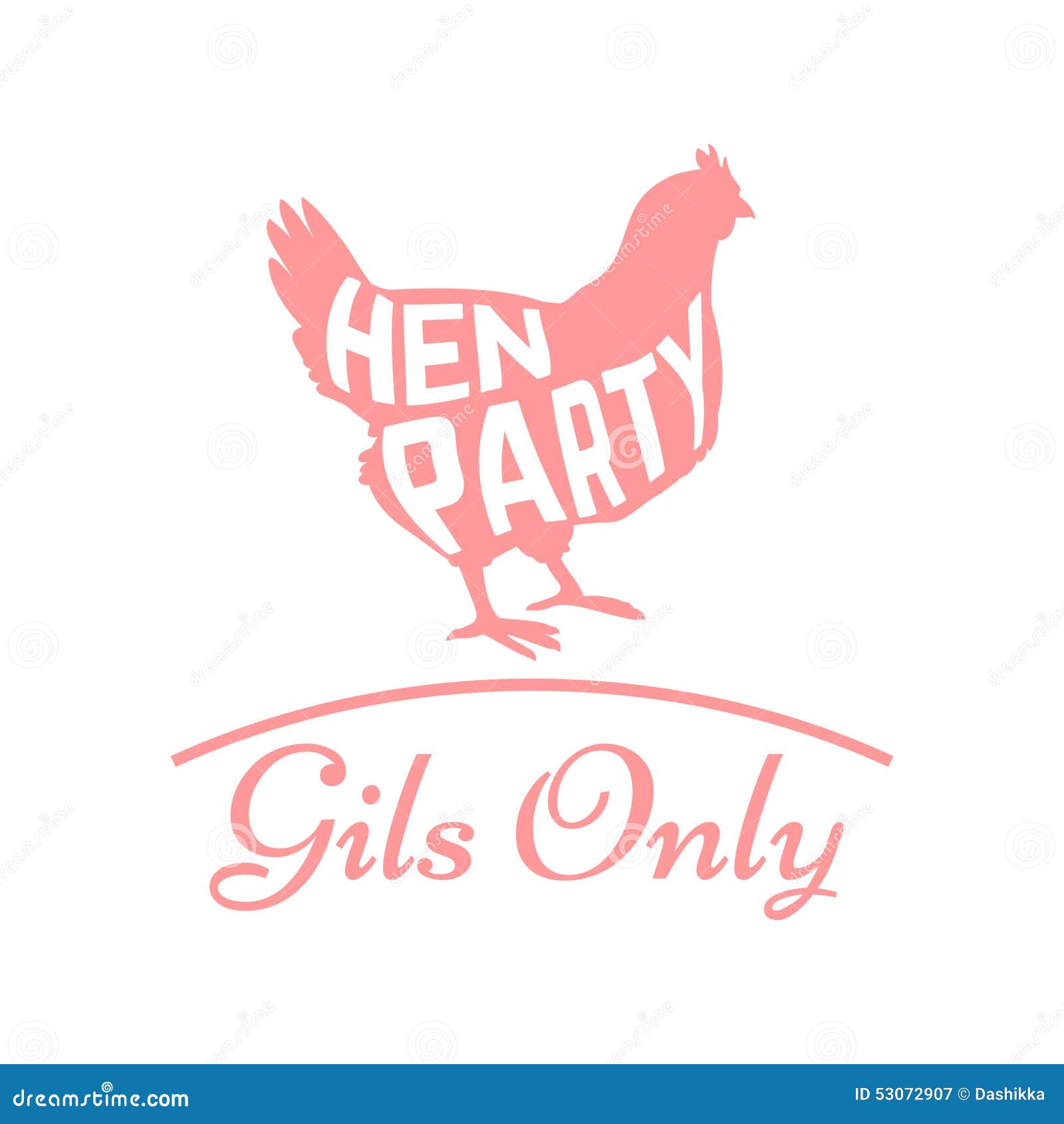 Hen Party Logotype with Chicken Silhouette and Text Stock Illustration ...