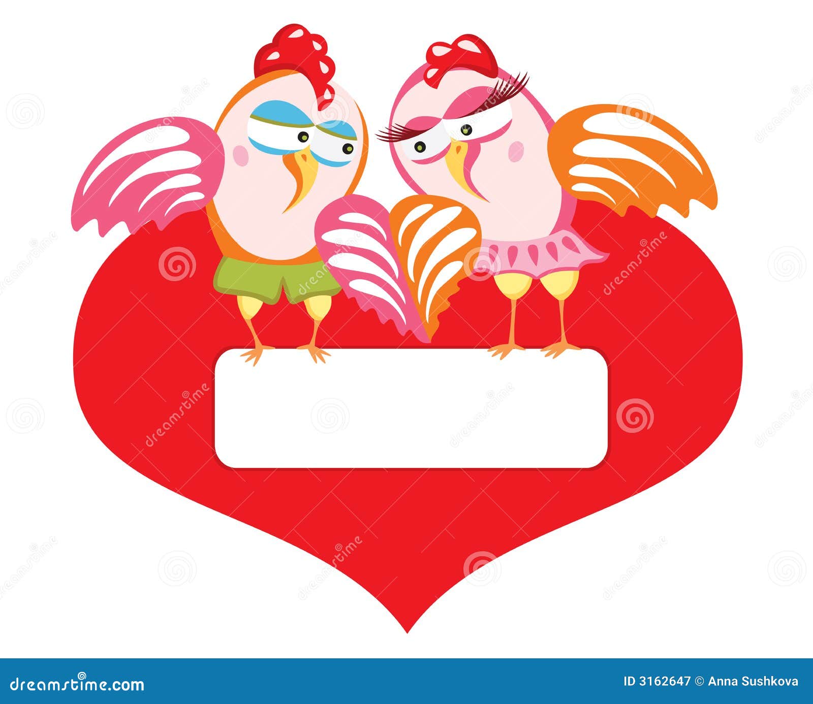 Hen and rooster in love. stock vector. Illustration of holiday - 3162647