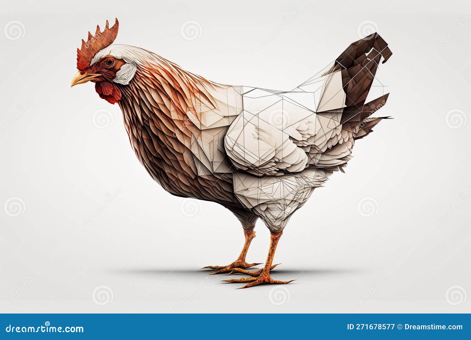 Hen with a Simple Linear Design Stock Illustration - Illustration of ...