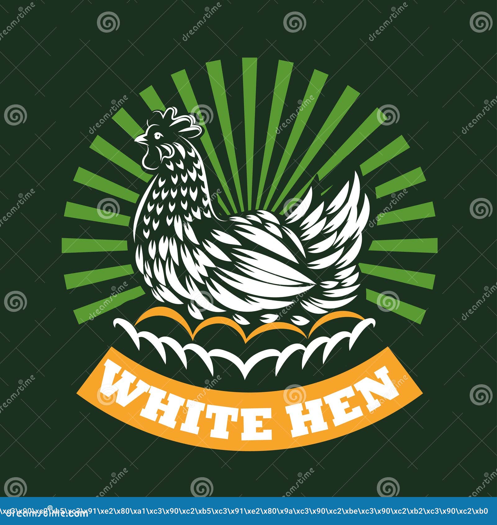Hen Sits on Eggs. Vector Illustration of Chicken. Logo Illustration ...